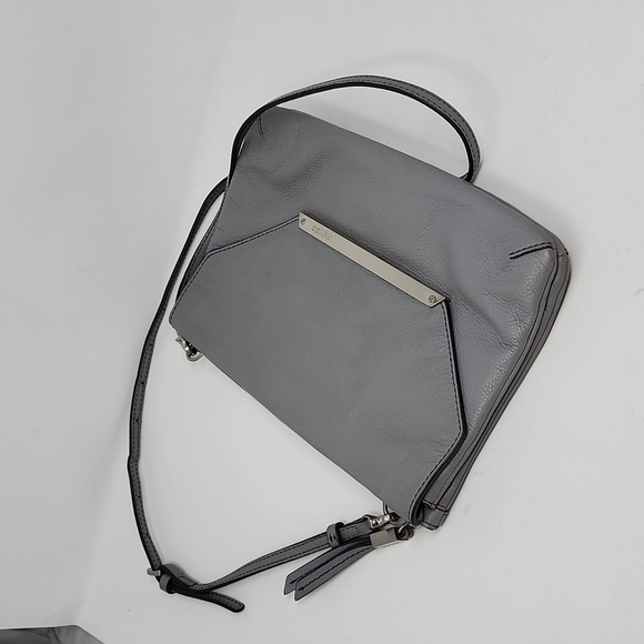 Mimco | Bags | Mimco Grey Leather Flap Crossbody | Poshmark
